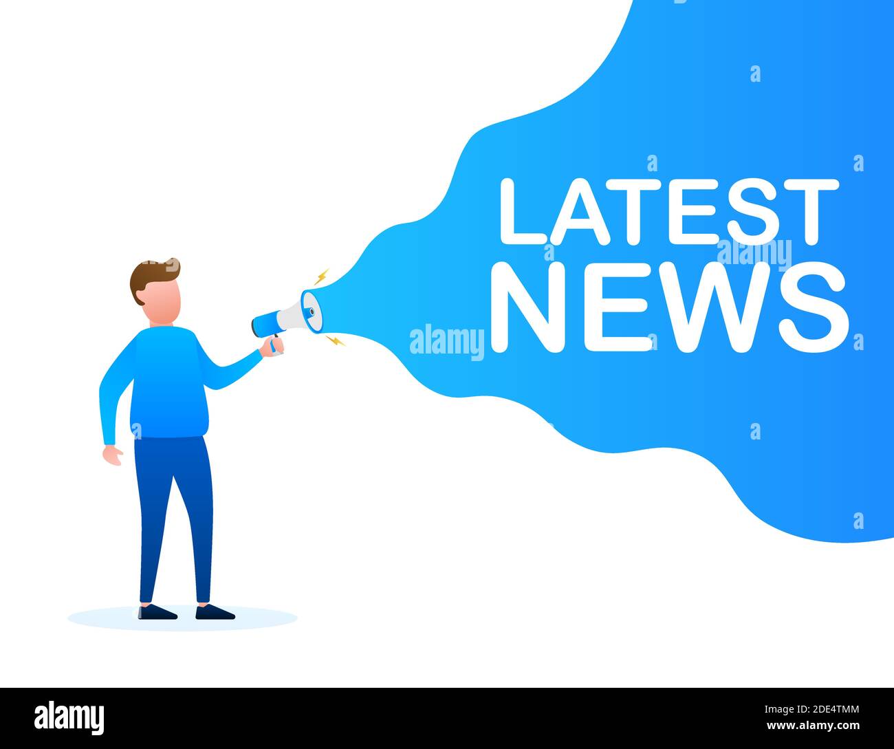 Hand Holding Megaphone with Latest news. Megaphone banner. Web design ...
