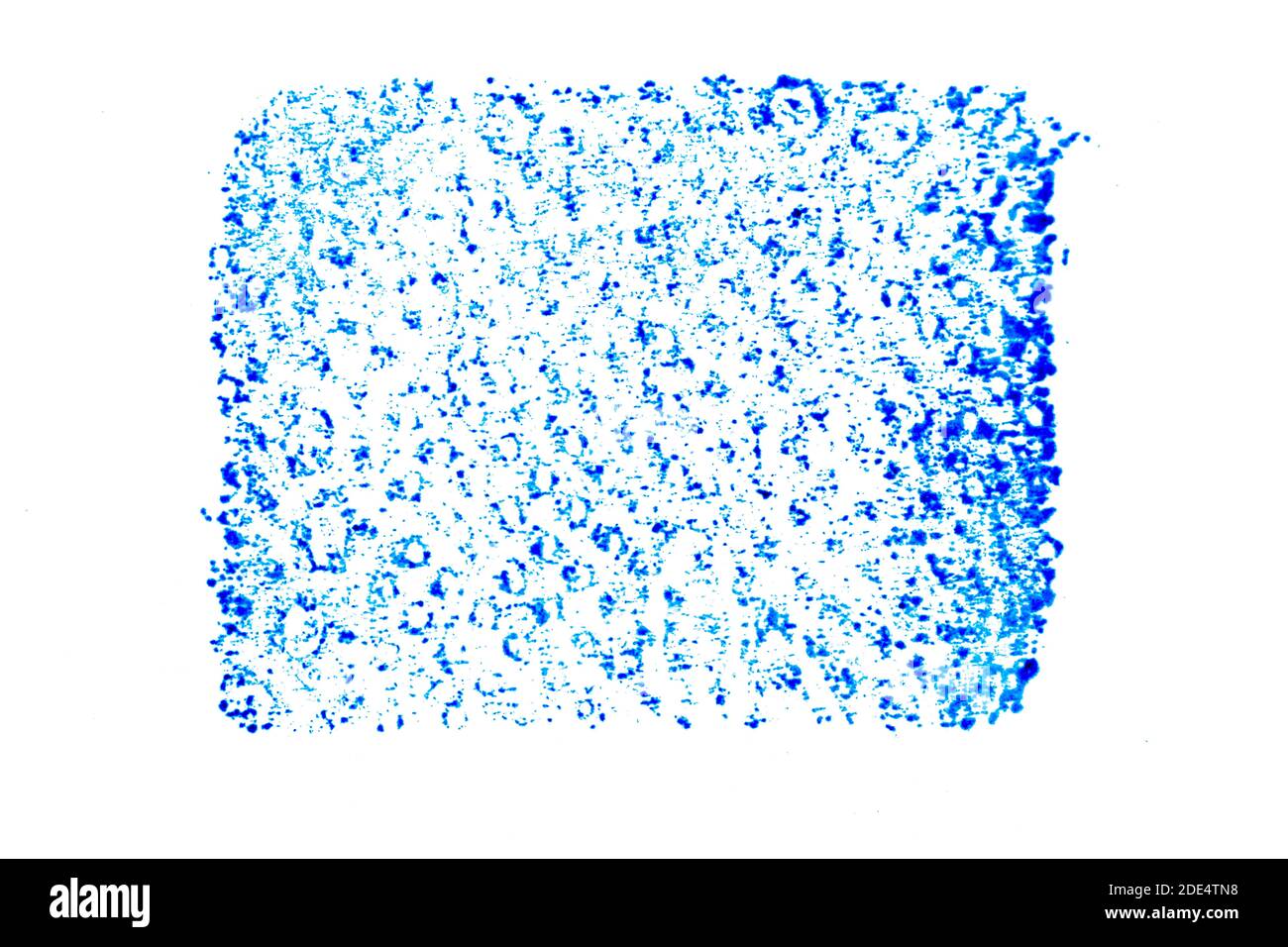 Blue color ink in square shape textured background as stamp or frame ...