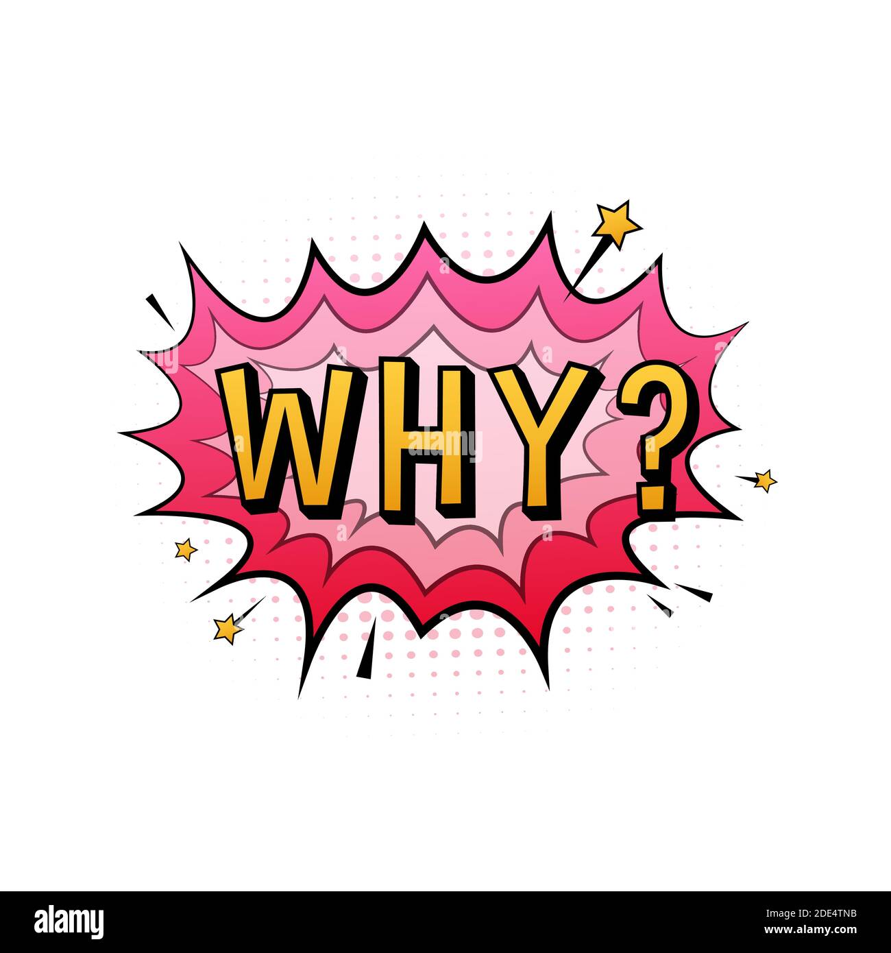 Comic speech bubbles with text Why. Vintage cartoon illustration ...