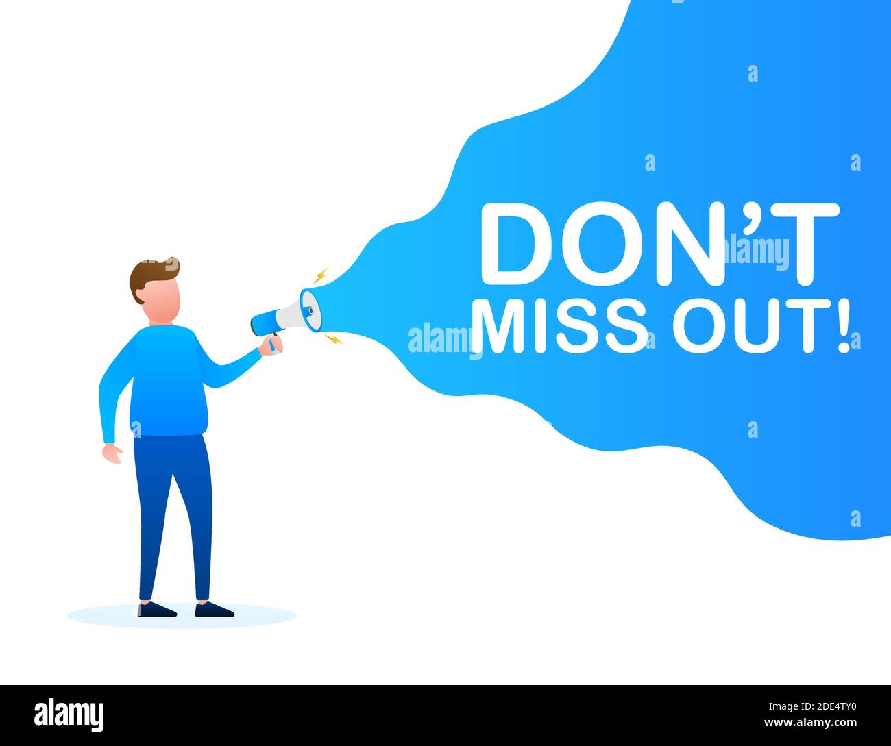 Hand Holding Megaphone Dont Miss Out Vector Stock Illustration Stock