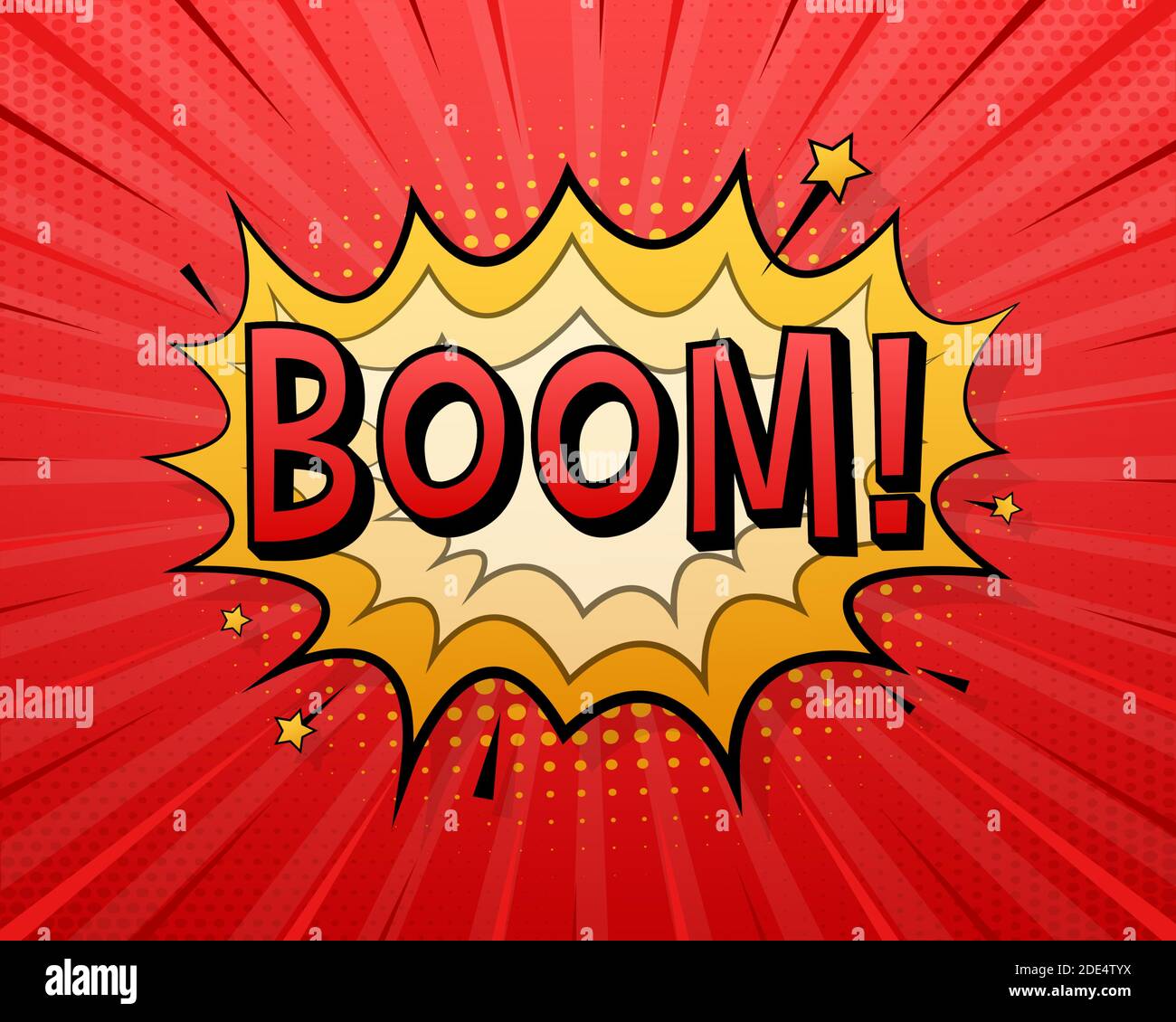 Comic speech bubbles with text Boom. Vintage cartoon illustration ...