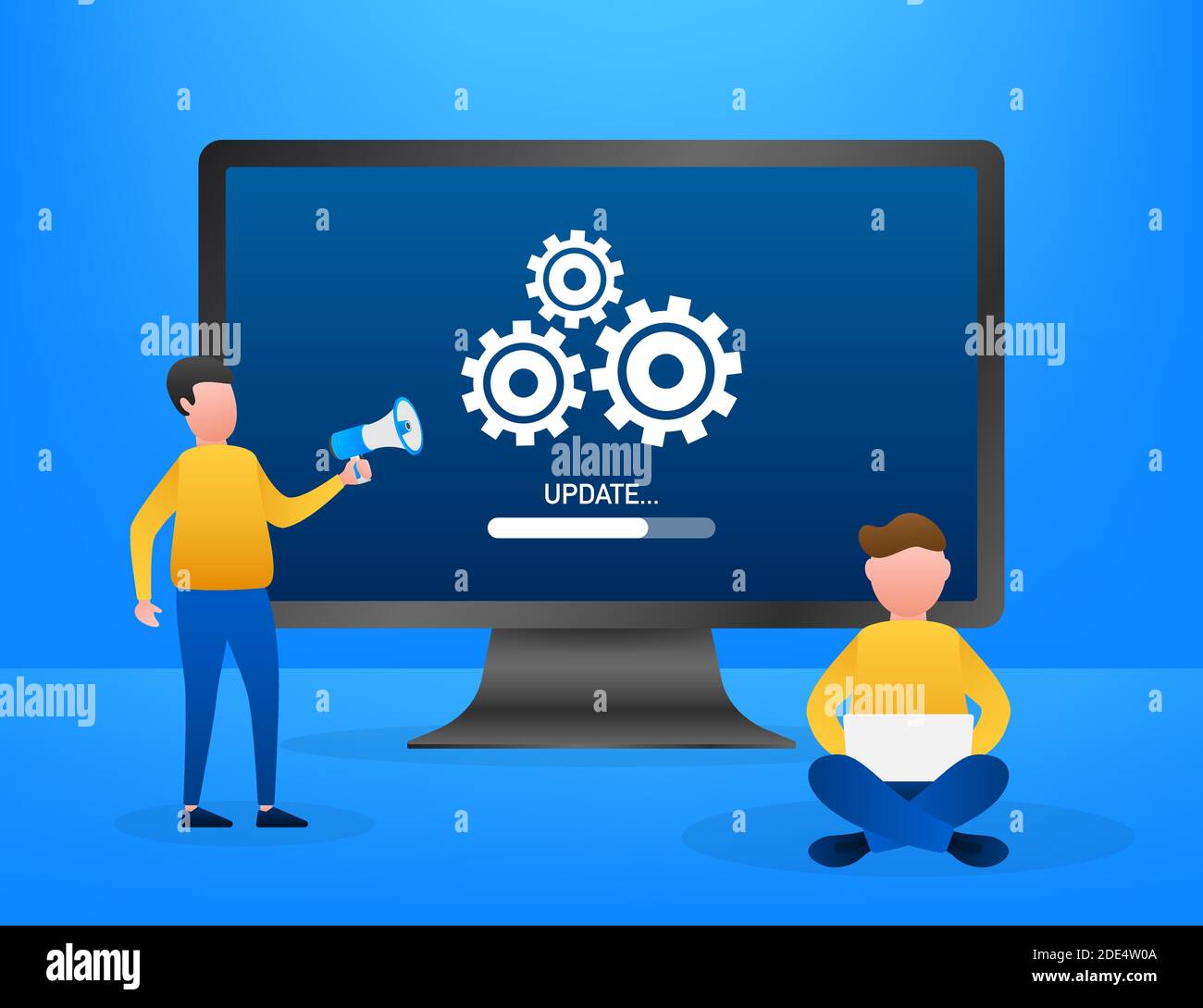 System Software Update Data Update Or Synchronize With Progress Bar On