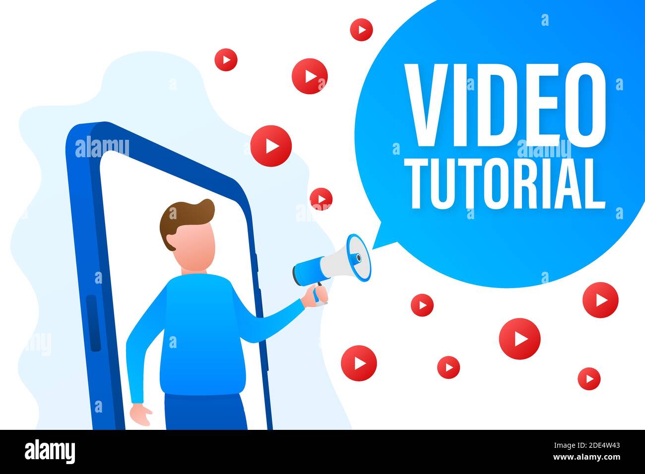 Video tutorials icon concept. Study and learning background, distance ...