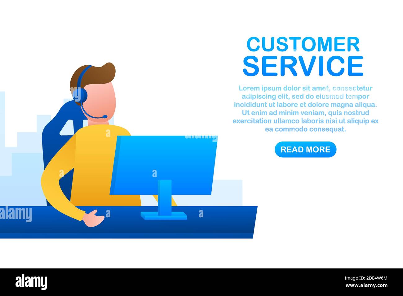 Customer service. Call center landing page. Online support center ...