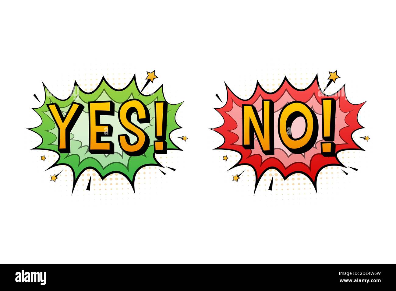 Yes and No speech bubble in pop art style. Feedback concept. Positive feedback concept. Vector ...