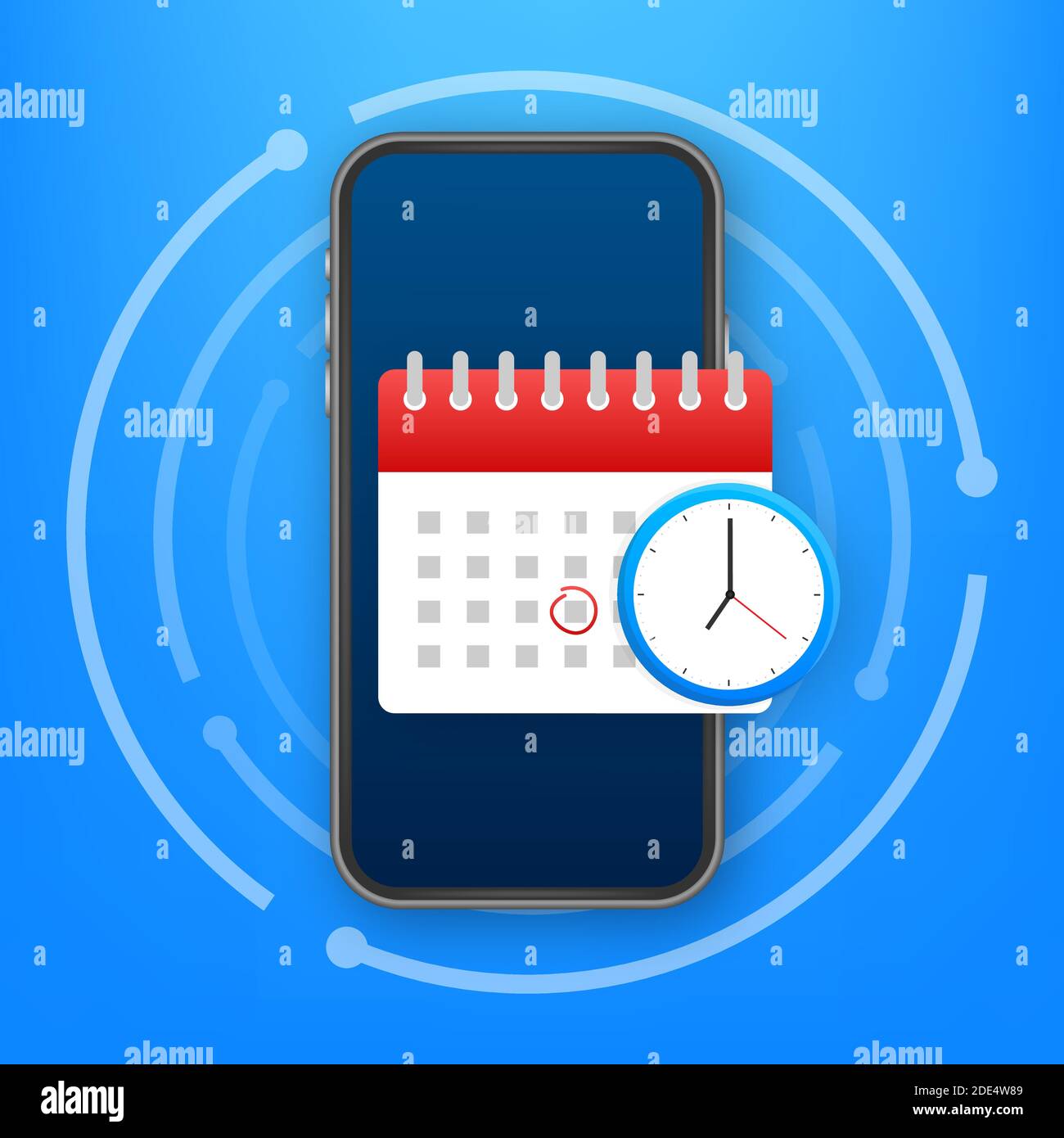 Calendar and clock icon. Wall calendar. Important, schedule ...