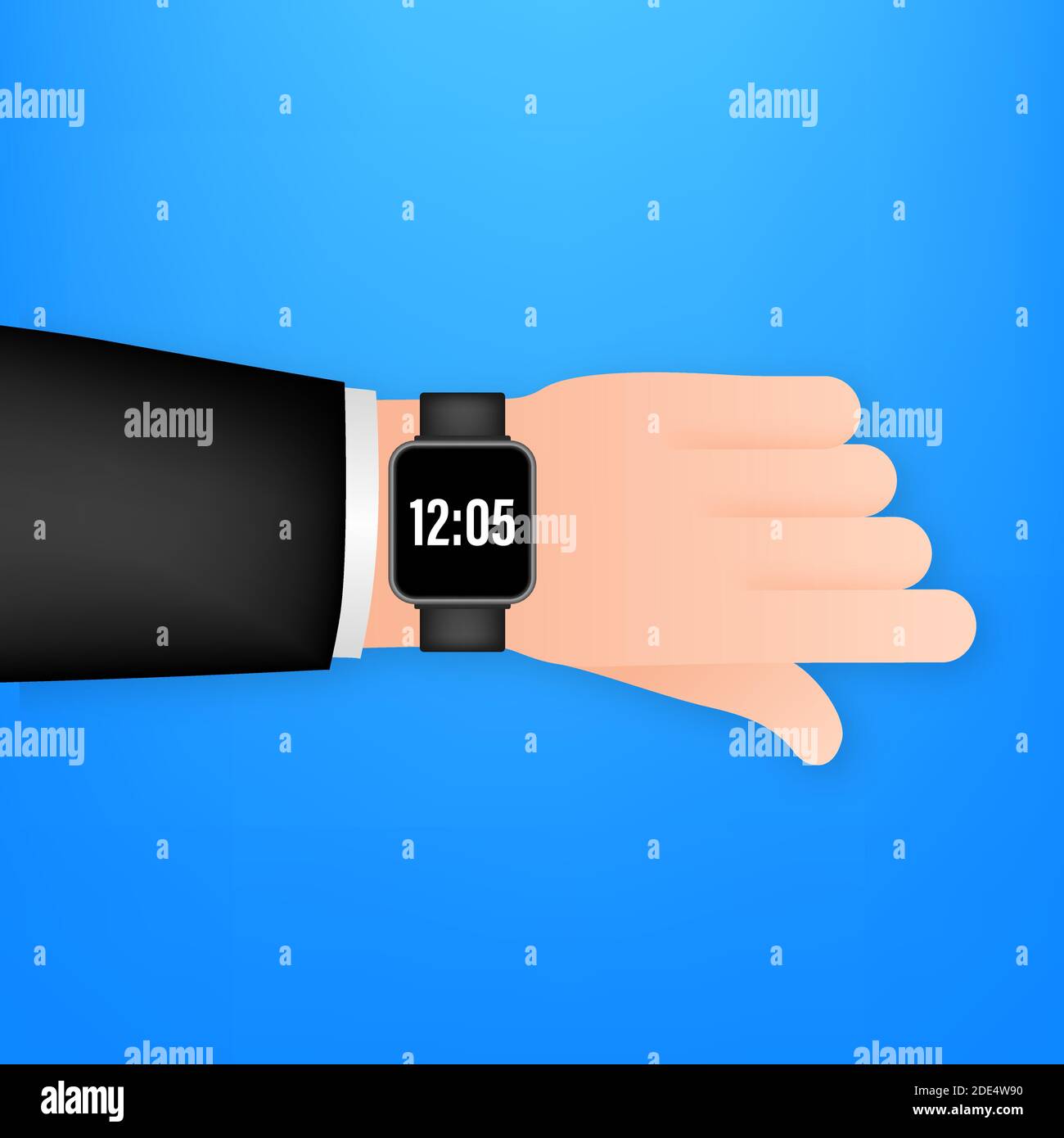 Smart watch on the hand. Concept wearable technology. Time management ...