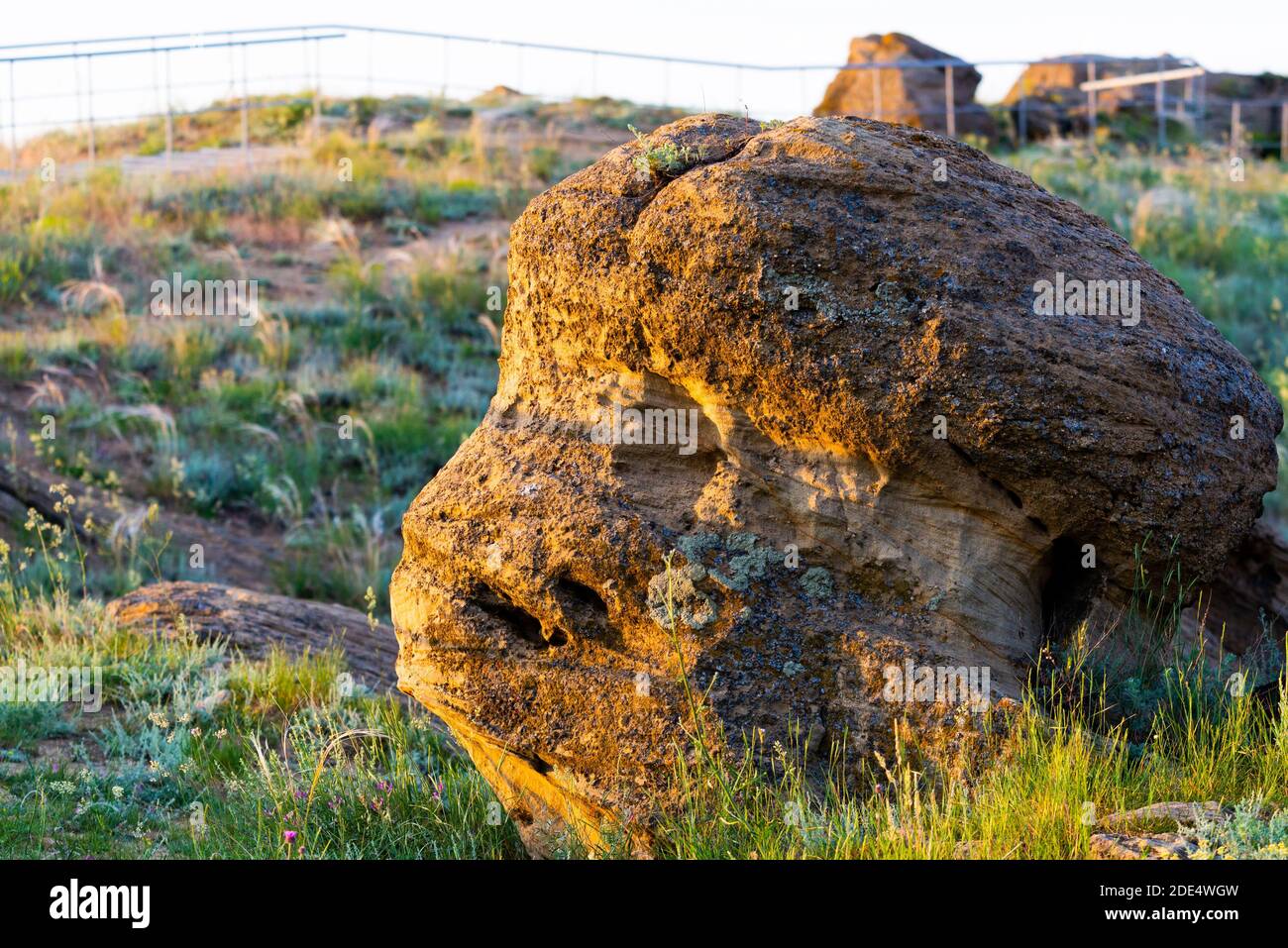 Rock erosion. Weathered of ground and stones. Geological formations ...