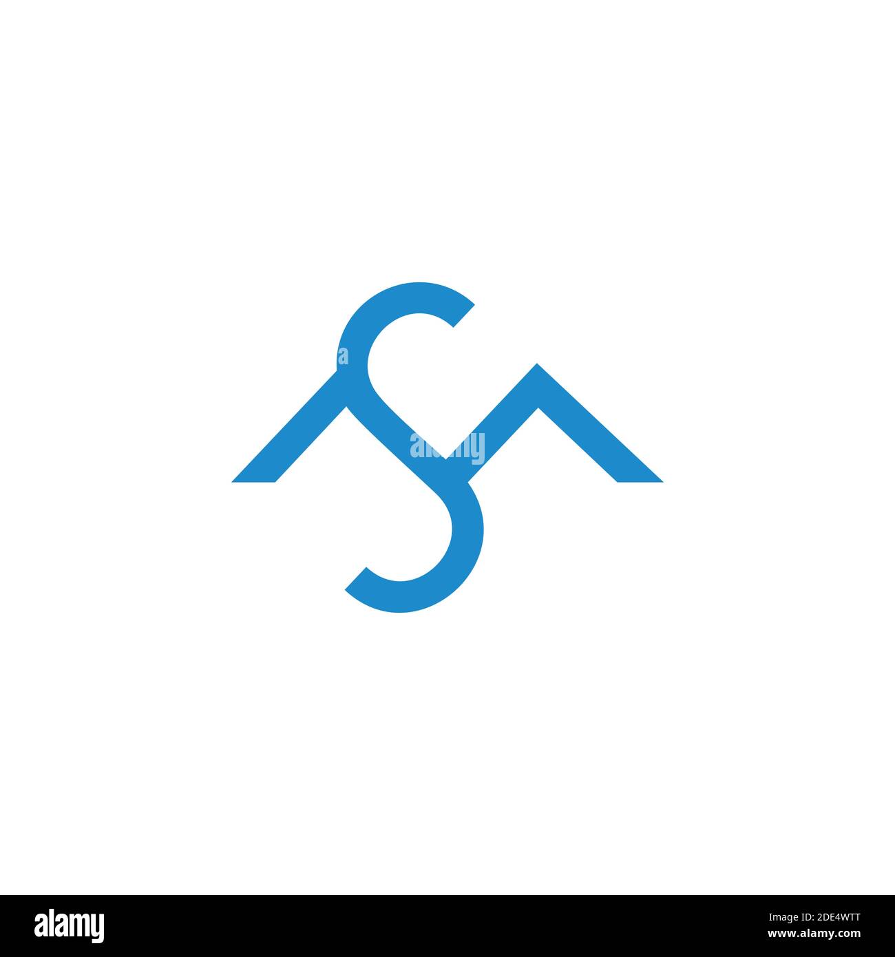 abstract letter sm simple geometric line logo vector Stock Vector Image ...