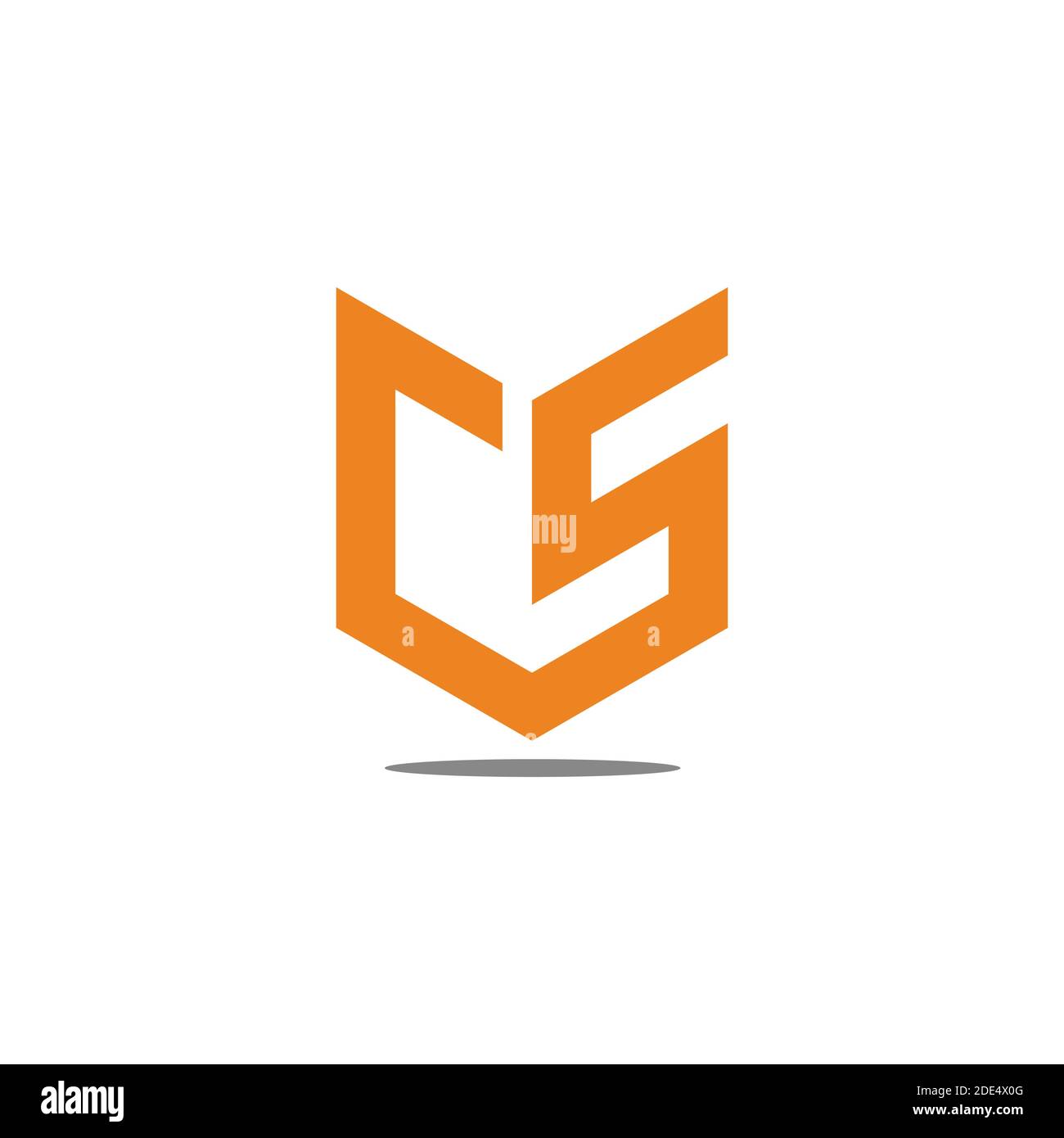 abstract letter cs simple geometric connected line logo vector Stock ...