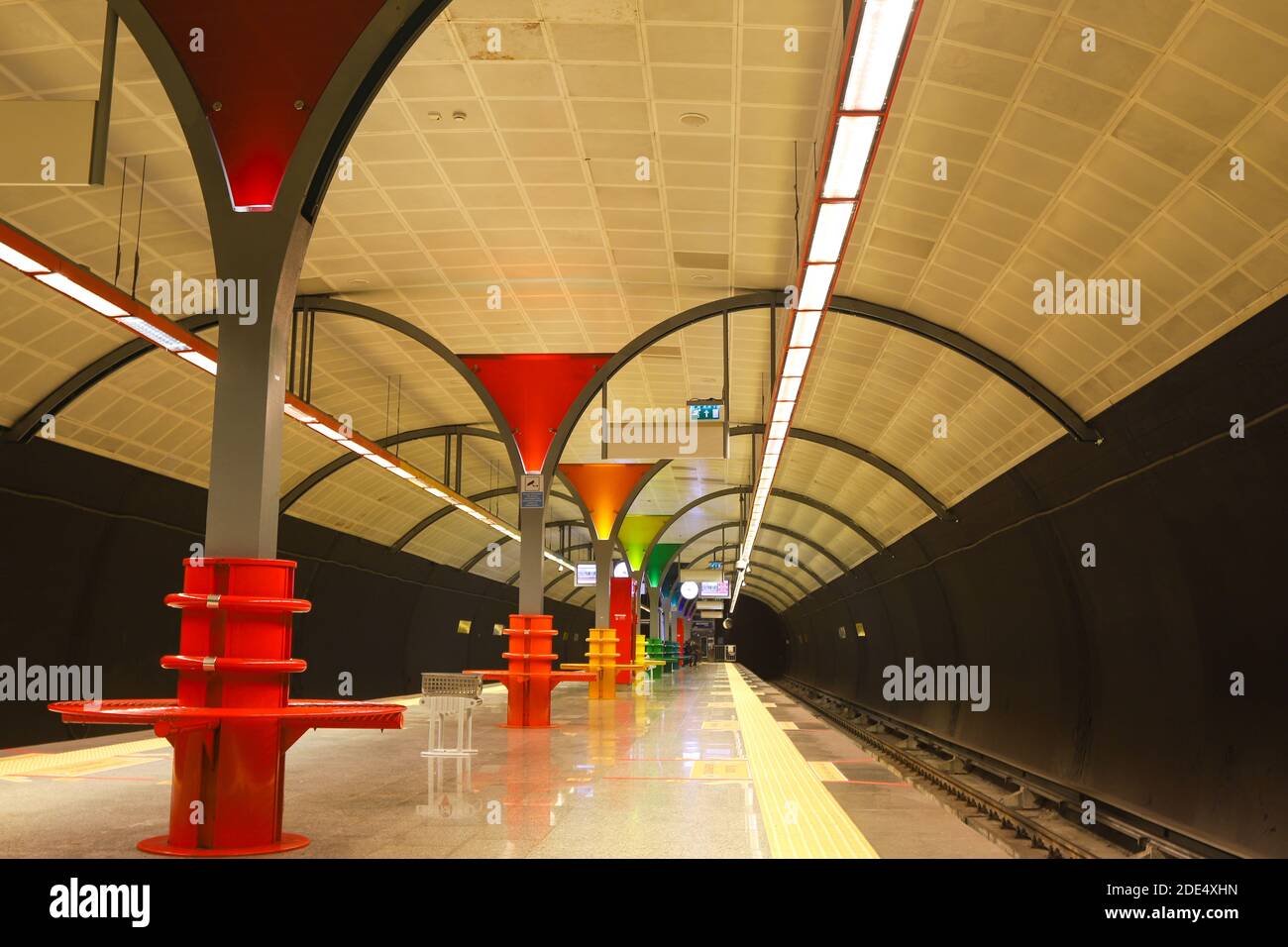 Inside view of a Empty Metro Station Stock Photo - Alamy
