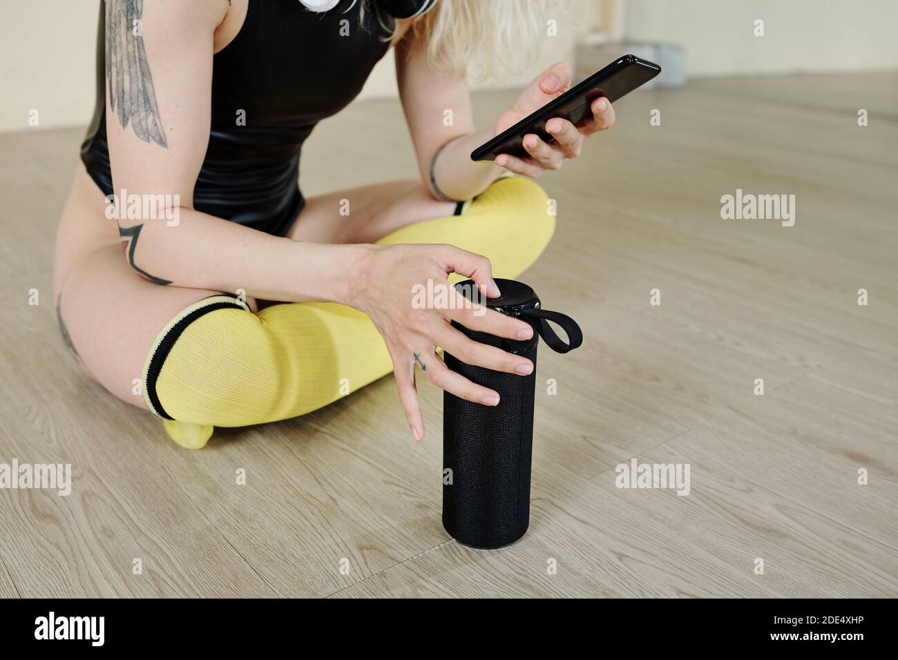Choosing music for training Stock Photo - Alamy