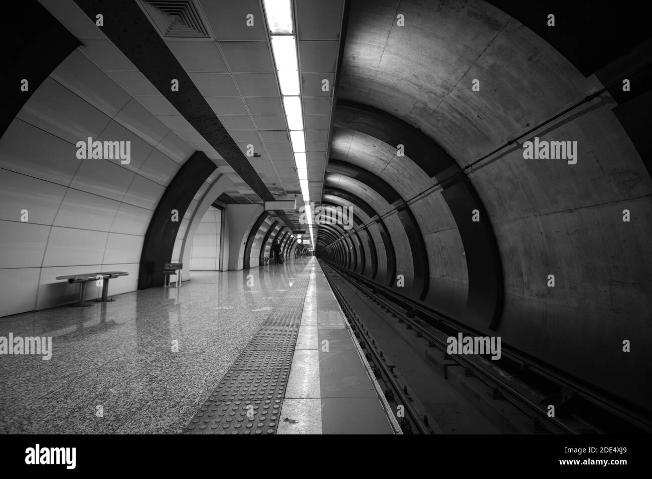 Inside view of a Empty Metro Station Stock Photo - Alamy