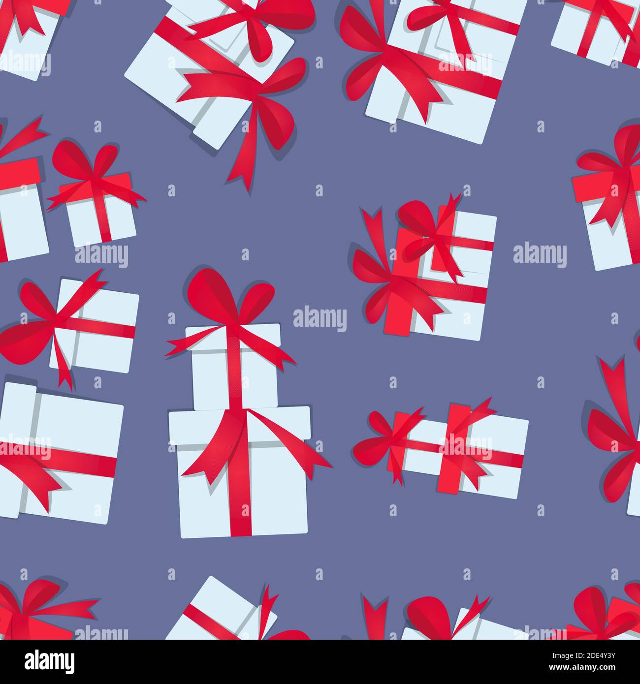 Gift box seamless pattern. Vector boxes with gifts background for texture design. Birthday ...