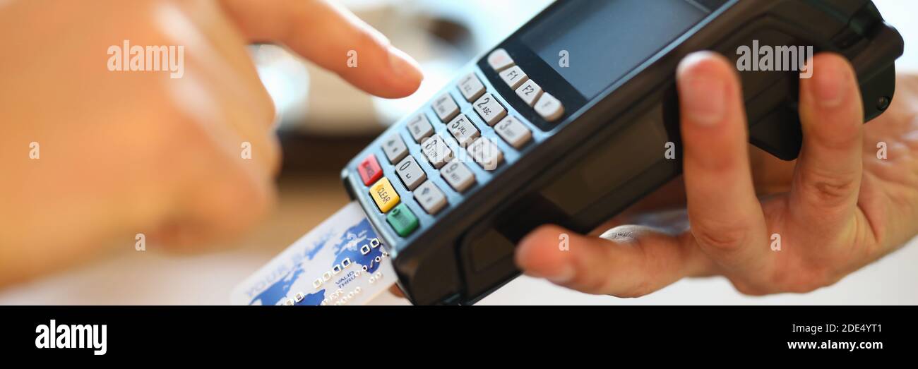 Fingers type pin code keyboard portable terminal Stock Photo - Alamy