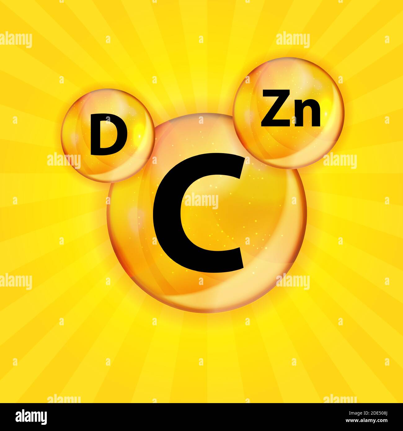 Vitamin C, D, Zn Complex Vector Illustration EPS10 Stock Vector Image ...