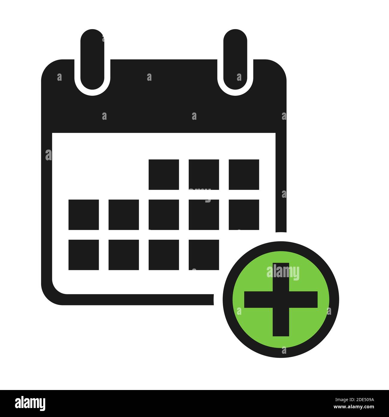 Calendar icon add, date event symbol isolated on white background ...