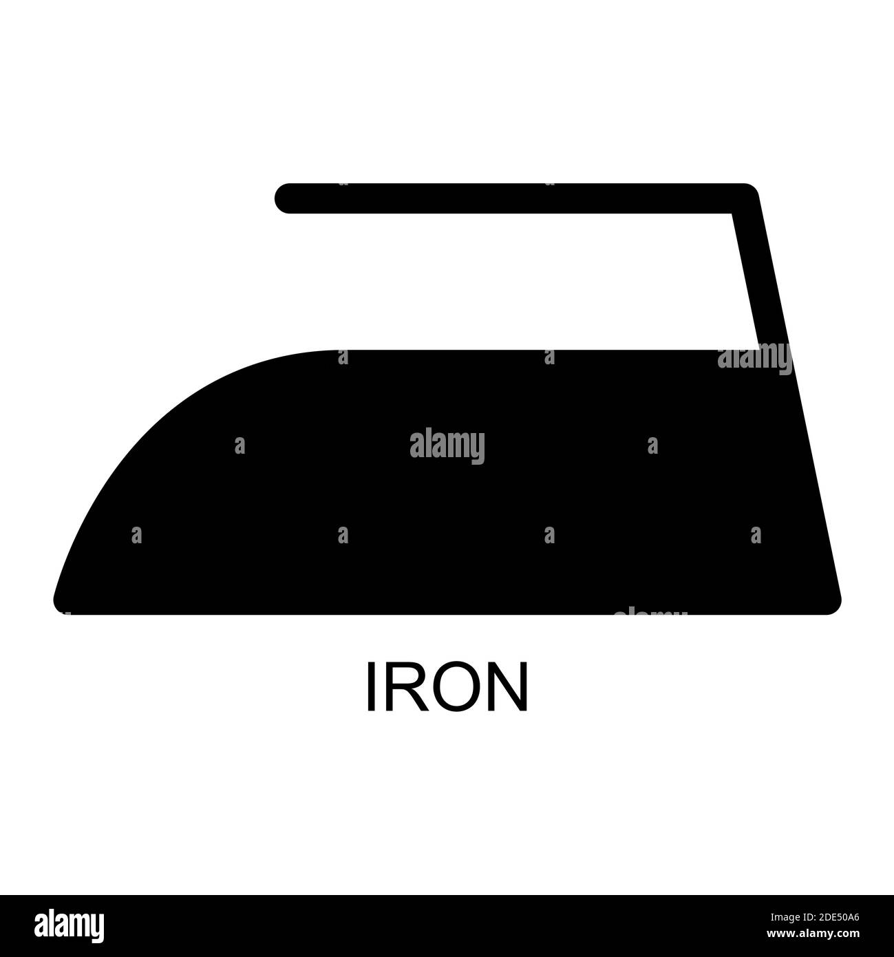 Black iron flat icon isolated on white background. Ironing symbol ...