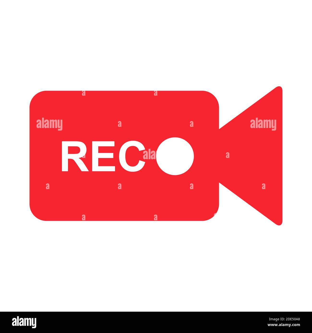 Recording sign button, red app panel, rec, vector symbol isolated on ...