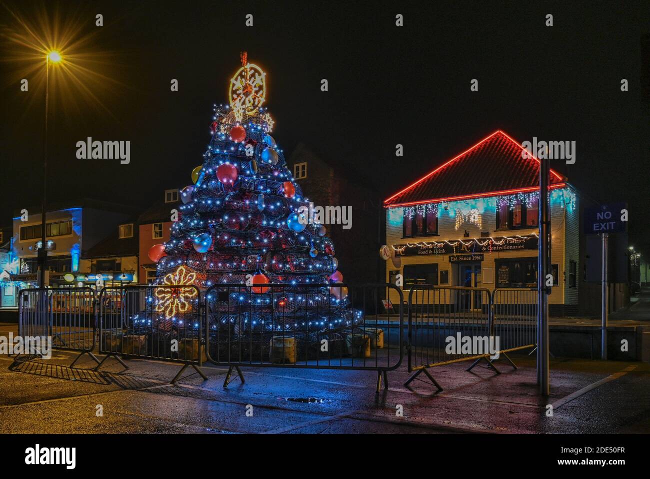 Christmas Tree made from old Crab/lobster pots on the quayside at Wells ...