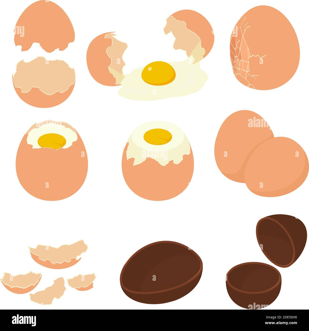 Eggshell icons set. Isometric set of eggshell vector icons for web ...