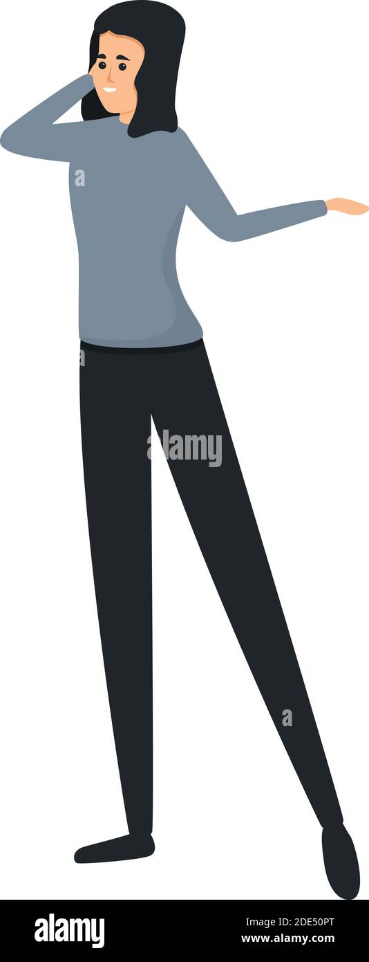 Successful business woman phone icon. Cartoon of successful business ...