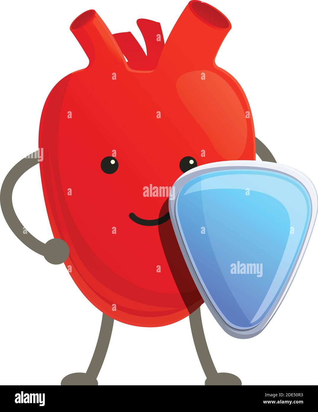 Healthy heart shield icon. Cartoon of healthy heart shield vector icon ...