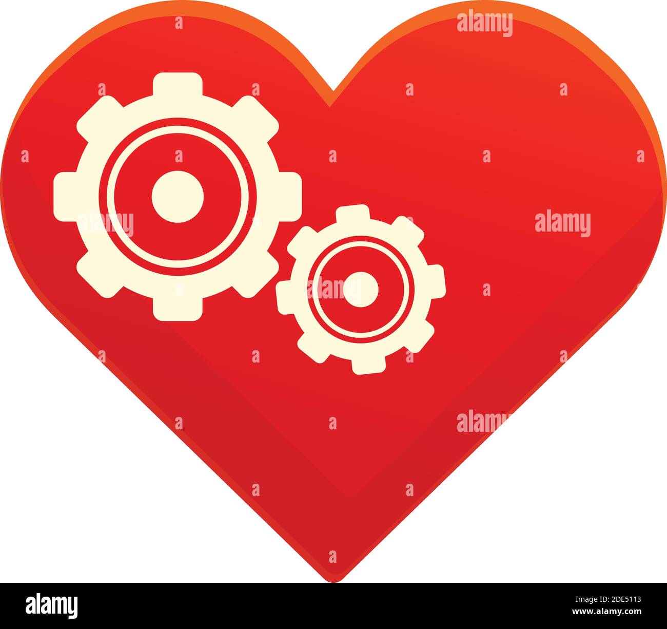 Healthy heart gear wheels icon. Cartoon of healthy heart gear wheels ...