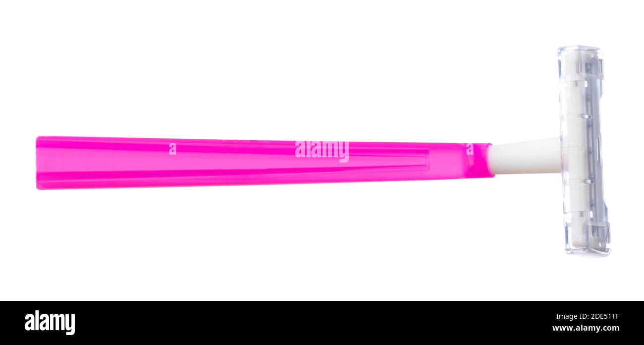 Female pink razor shaver isolated on white background Stock Photo - Alamy