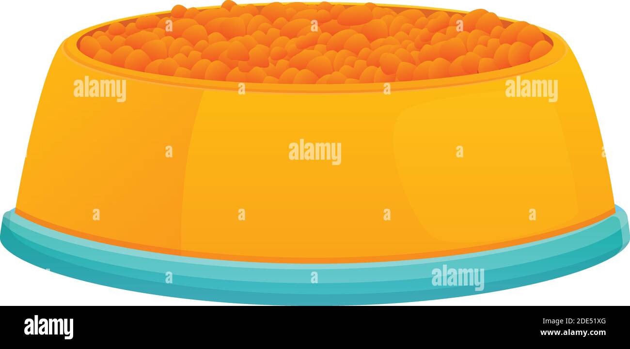 Full cat food bowl icon. Cartoon of full cat food bowl vector icon for ...