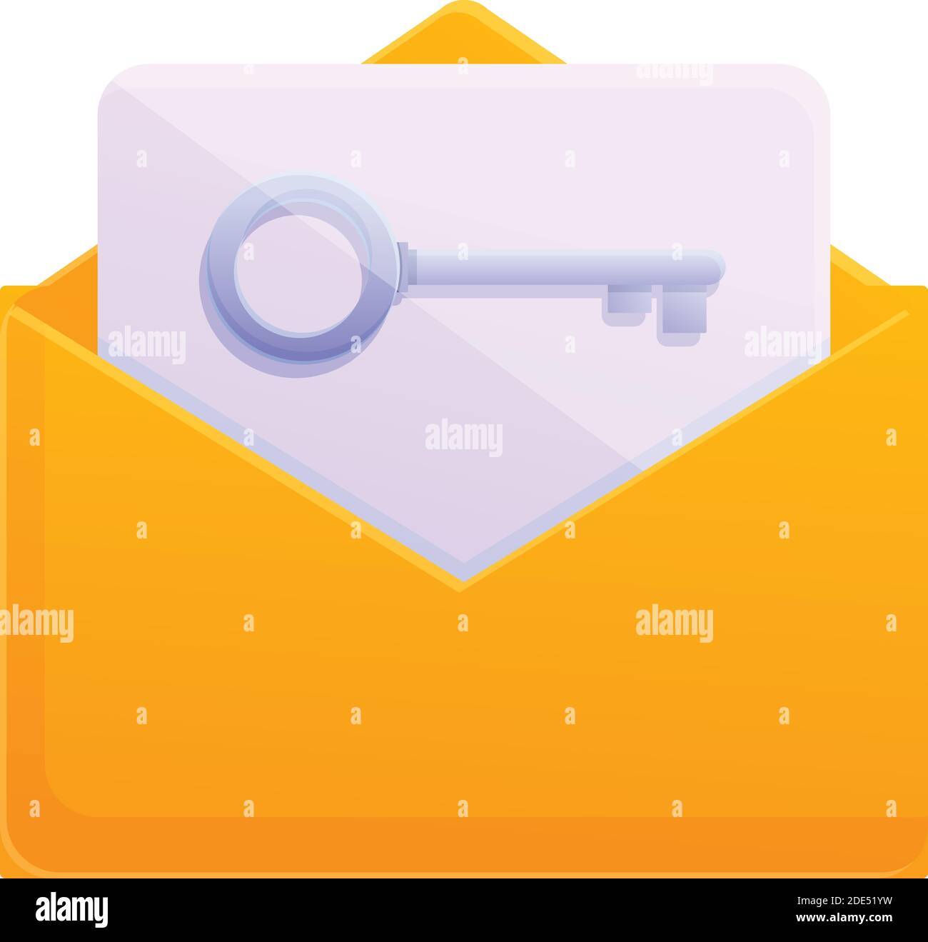 Key unlock mail icon. Cartoon of key unlock mail vector icon for web ...
