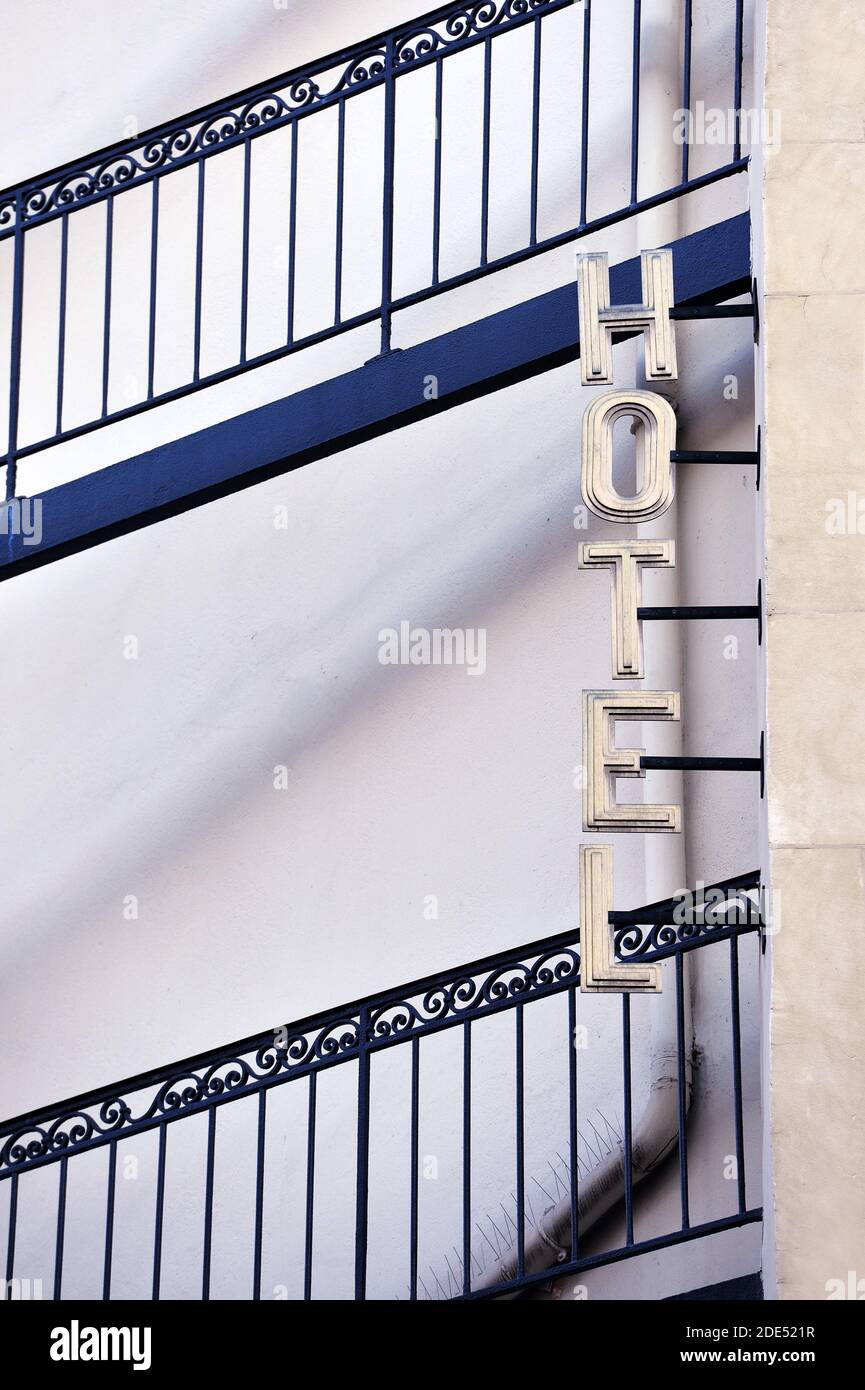 Hotel sign - Street view - Paris - France Stock Photo - Alamy