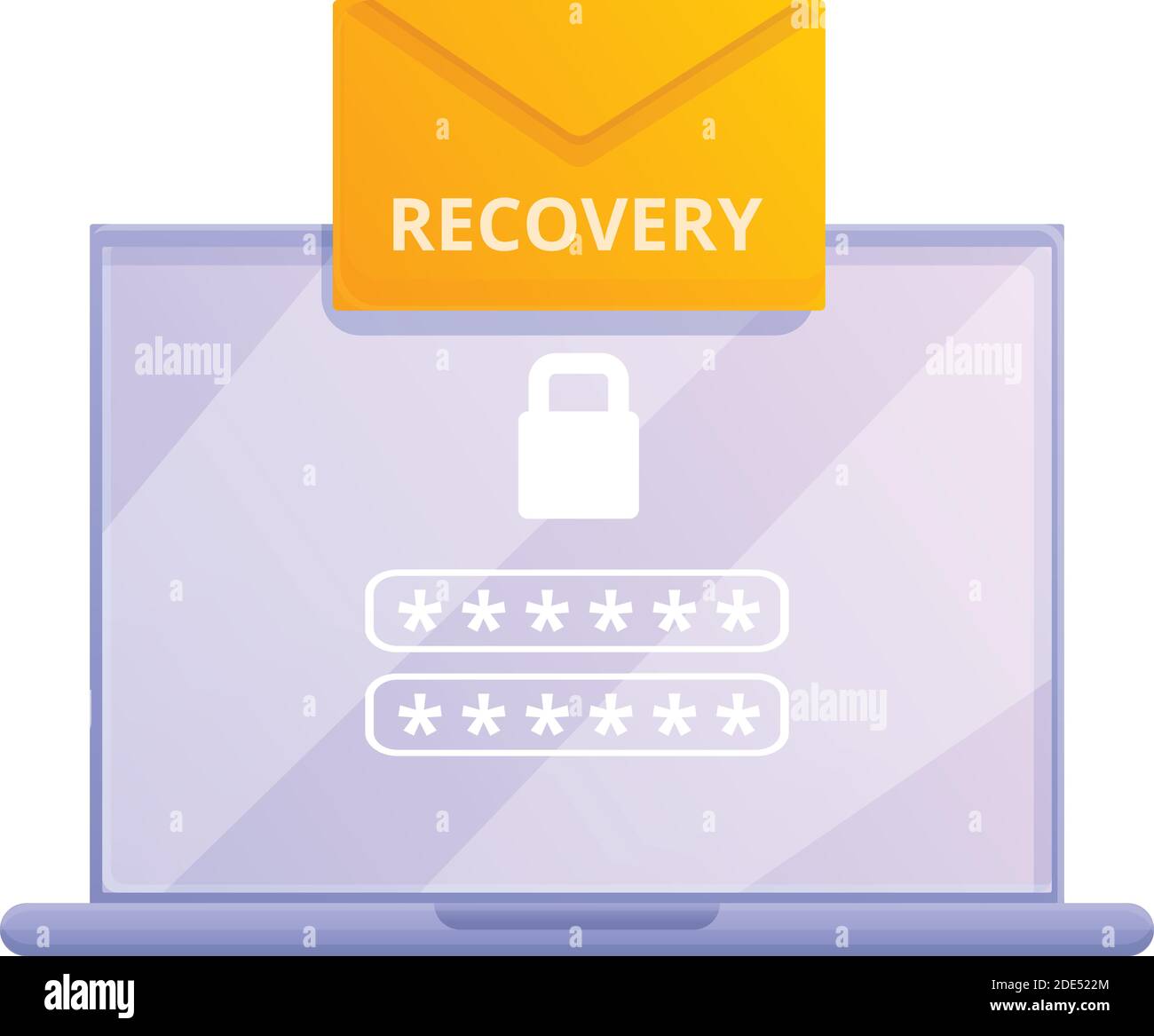 Laptop password recovery icon. Cartoon of laptop password recovery ...