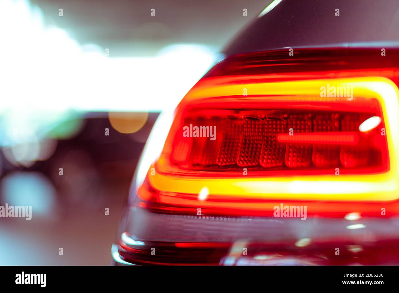 red rear headlight of a modern car Stock Photo - Alamy