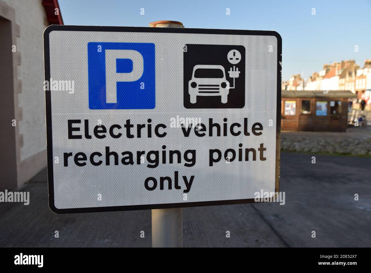 Isolated electric vehicle recharging point only sign in authentic ...