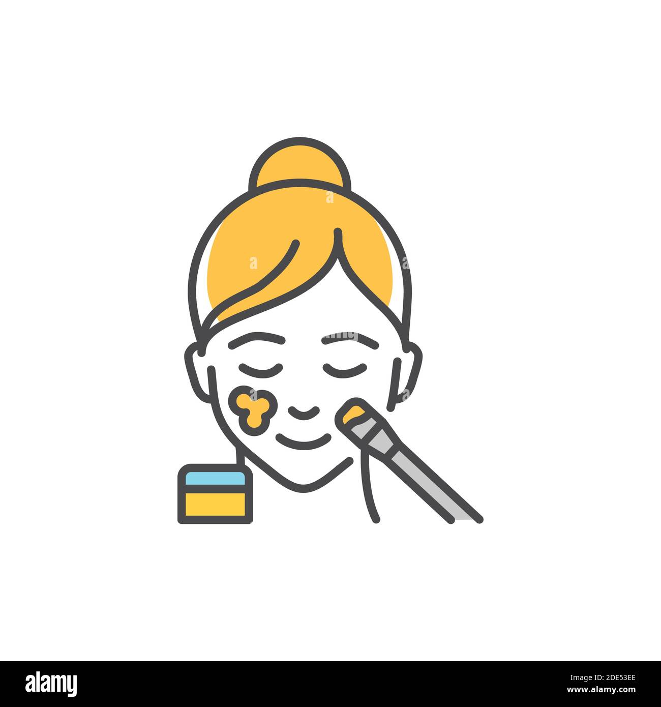 Mask face color line icon. Pictogram for web page, mobile app, promo ...