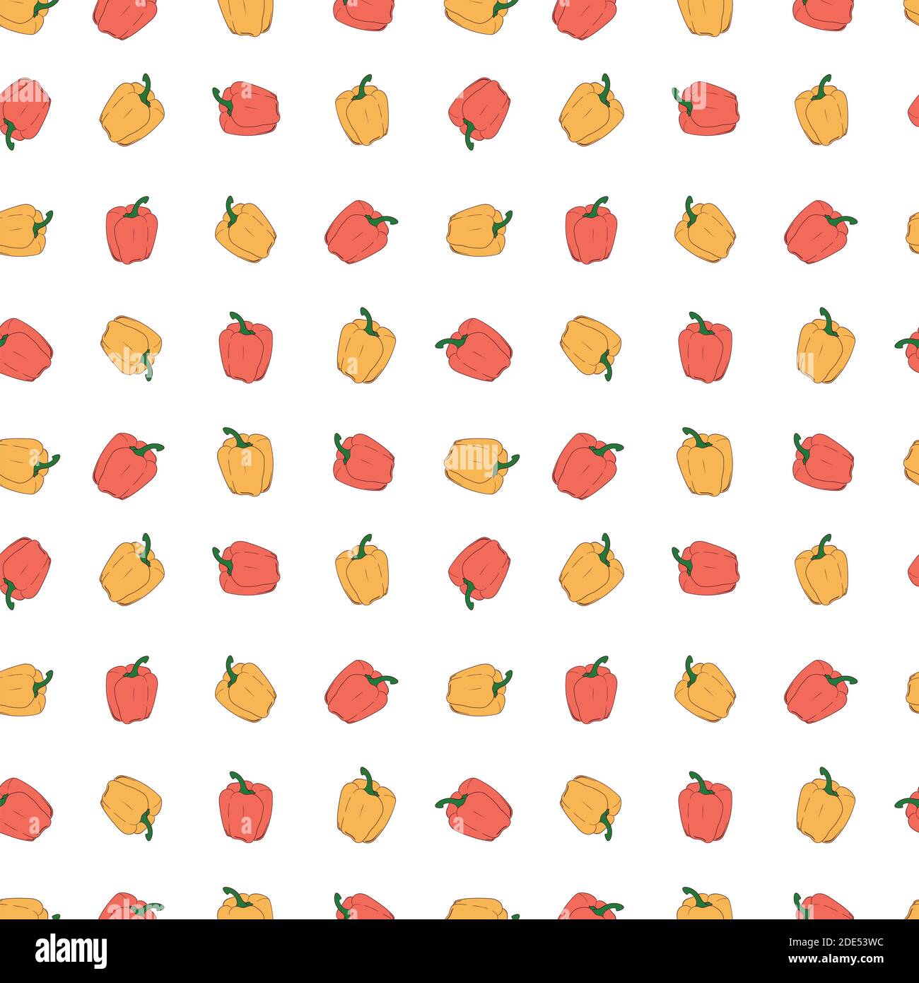 Vector pepper seamless pattern. Color background vegetables for design ...