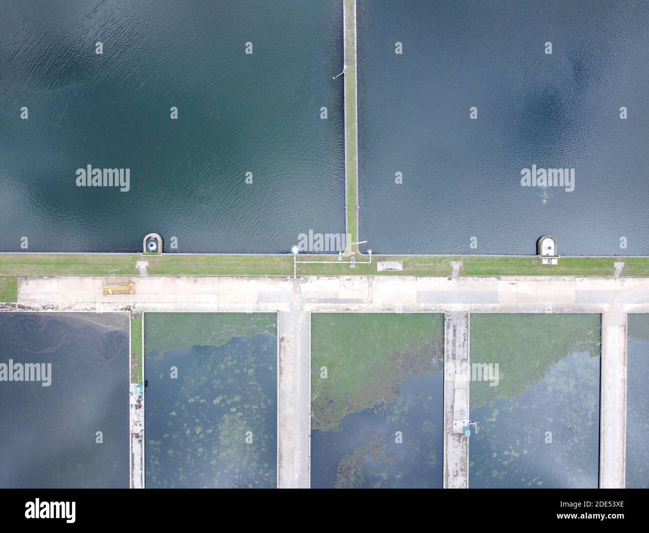 looking down at a body of water in a water treatment plant Stock Photo ...