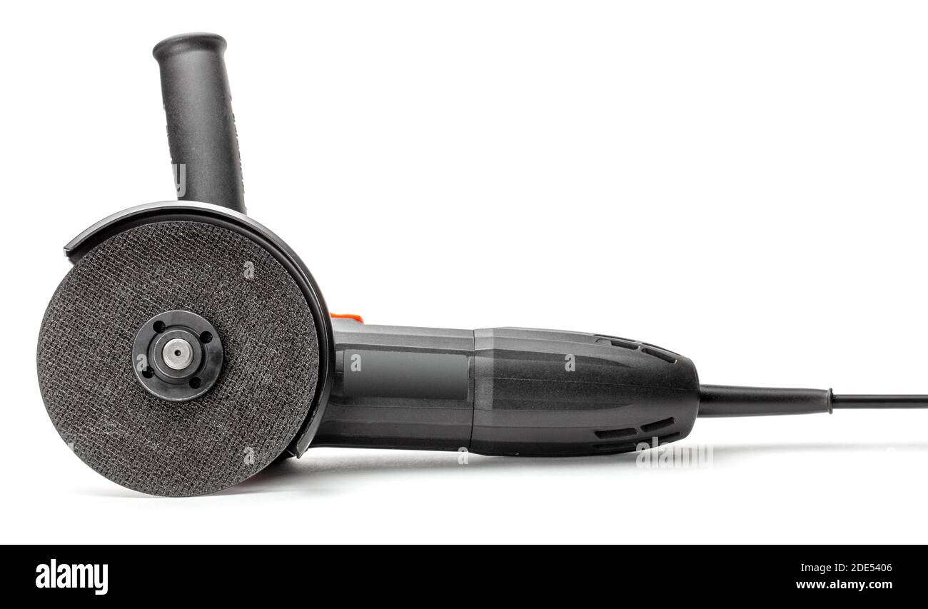 Metal angle grinder isolated on white background Stock Photo - Alamy
