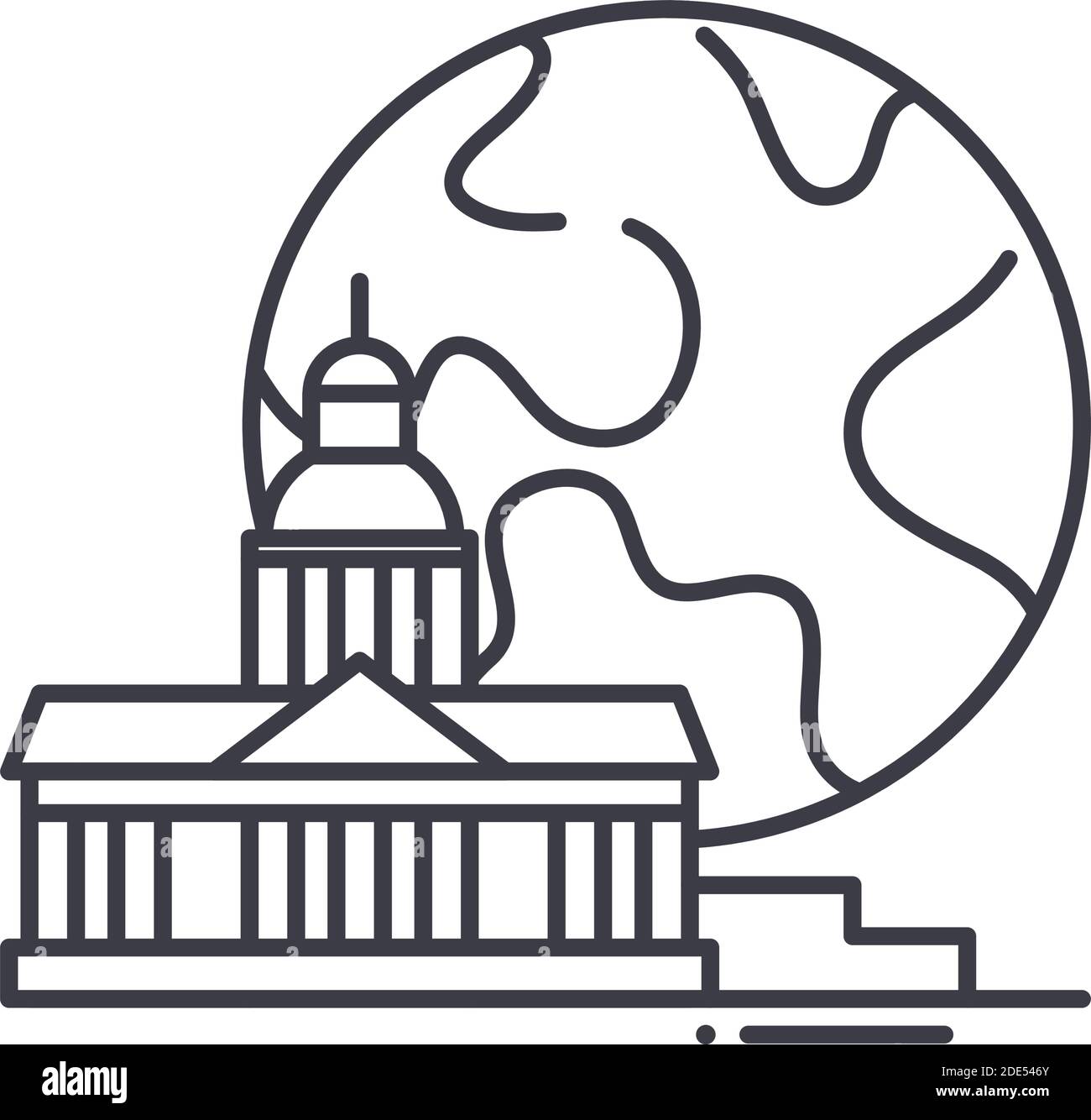 Global politics icon, linear isolated illustration, thin line vector ...