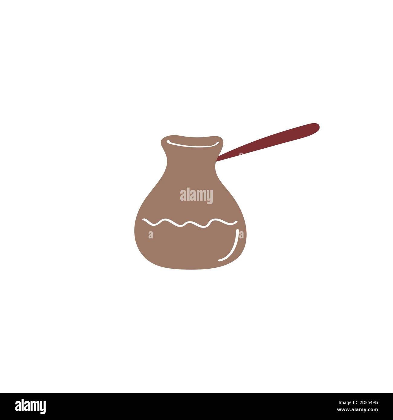 Turkish coffee pot. Cezve icon. Coffee maker sign. Vector doodle icon ...