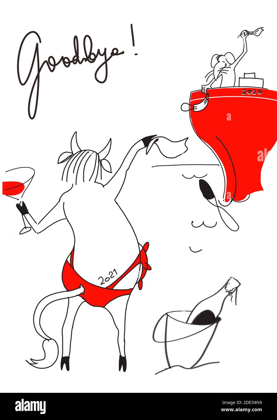 Seeing off the old year. The symbol of 2020, the rat swims away on a ...