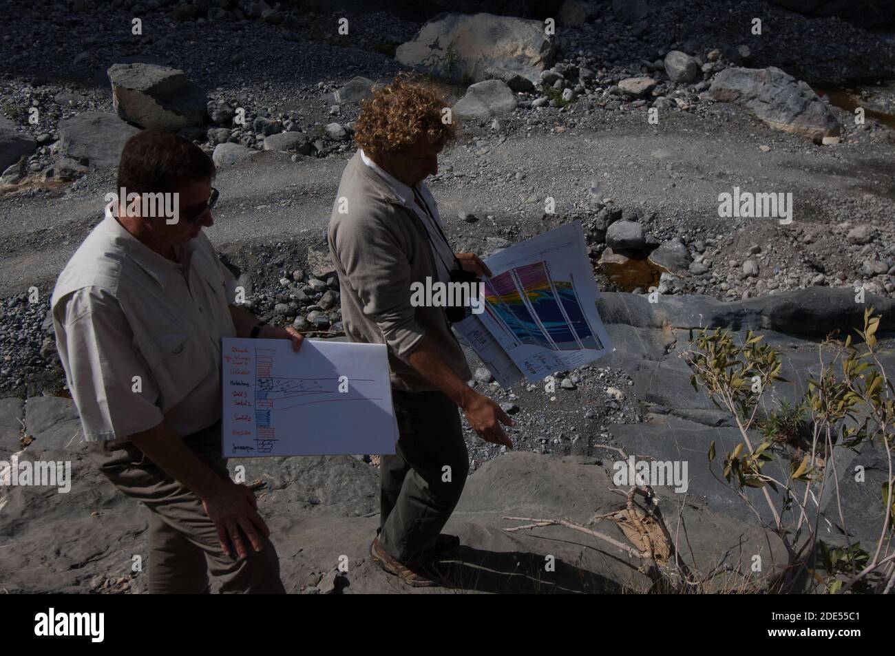 geologists training for oil exploration in oman mountains Stock Photo ...