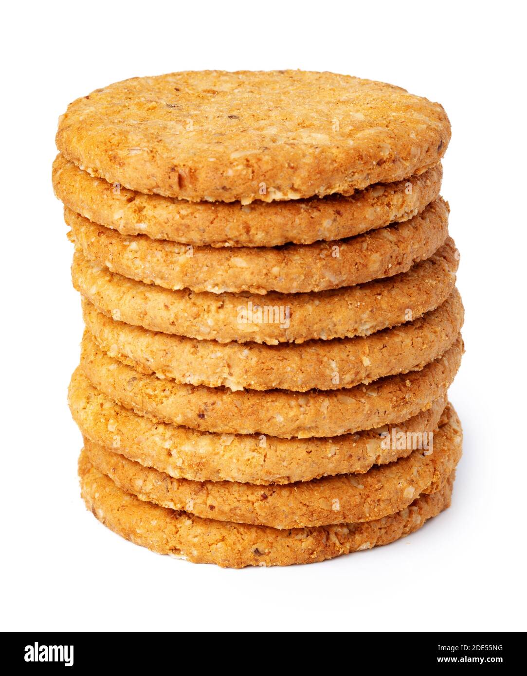 Stack of oat cookies isolated on white Stock Photo - Alamy