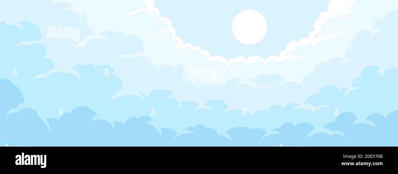 Simple background with sky and clouds. Flat style for poster, flyers ...