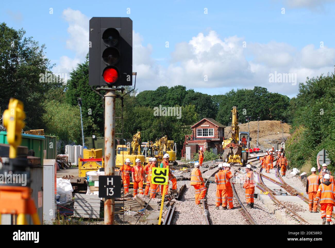 Network Rail Engineers work on new Horsforth Loop Layout Stock Photo ...