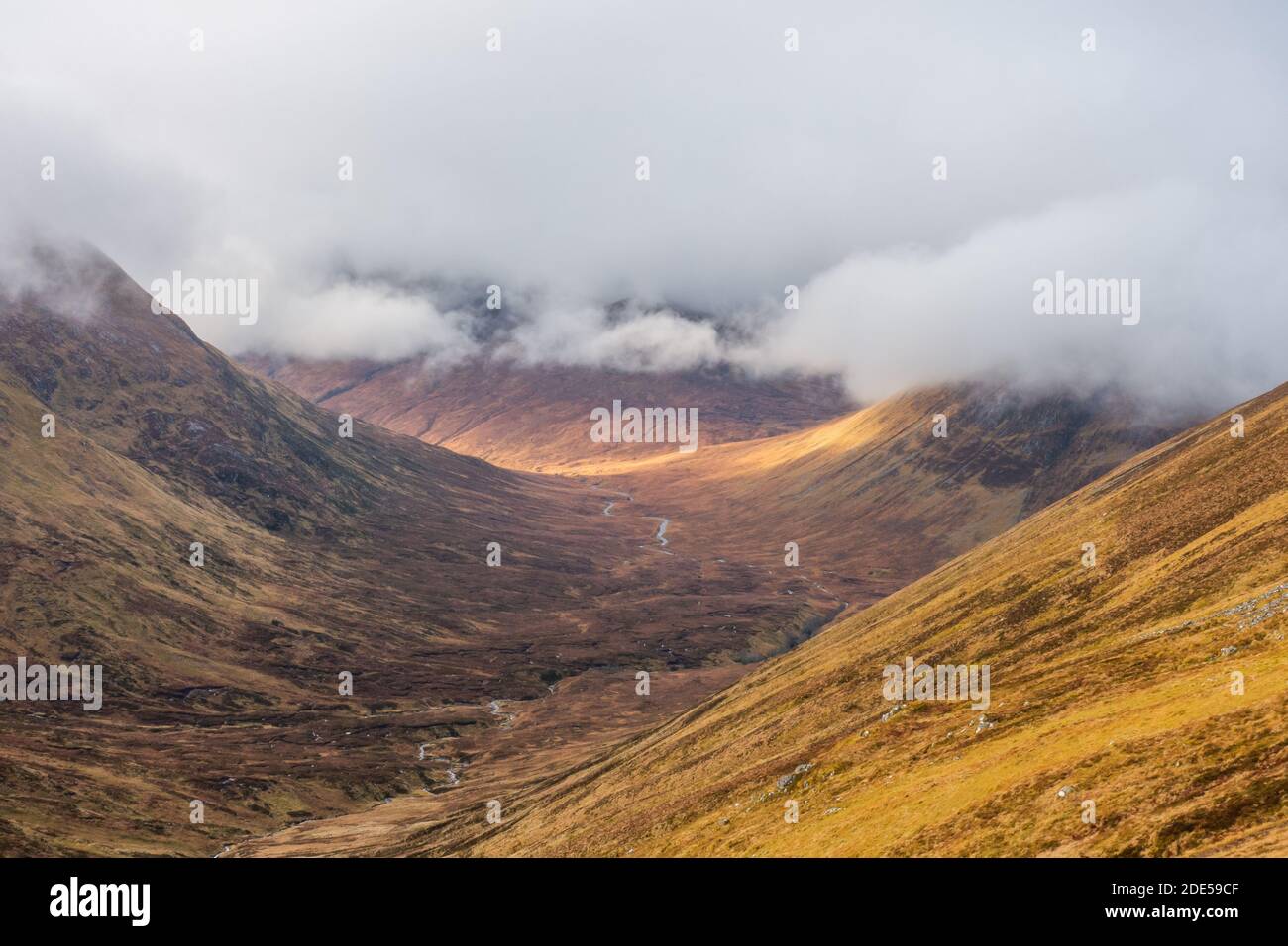 The Great Glen seen from the Loch Lochy Munros near Kilfinnan, Highland ...
