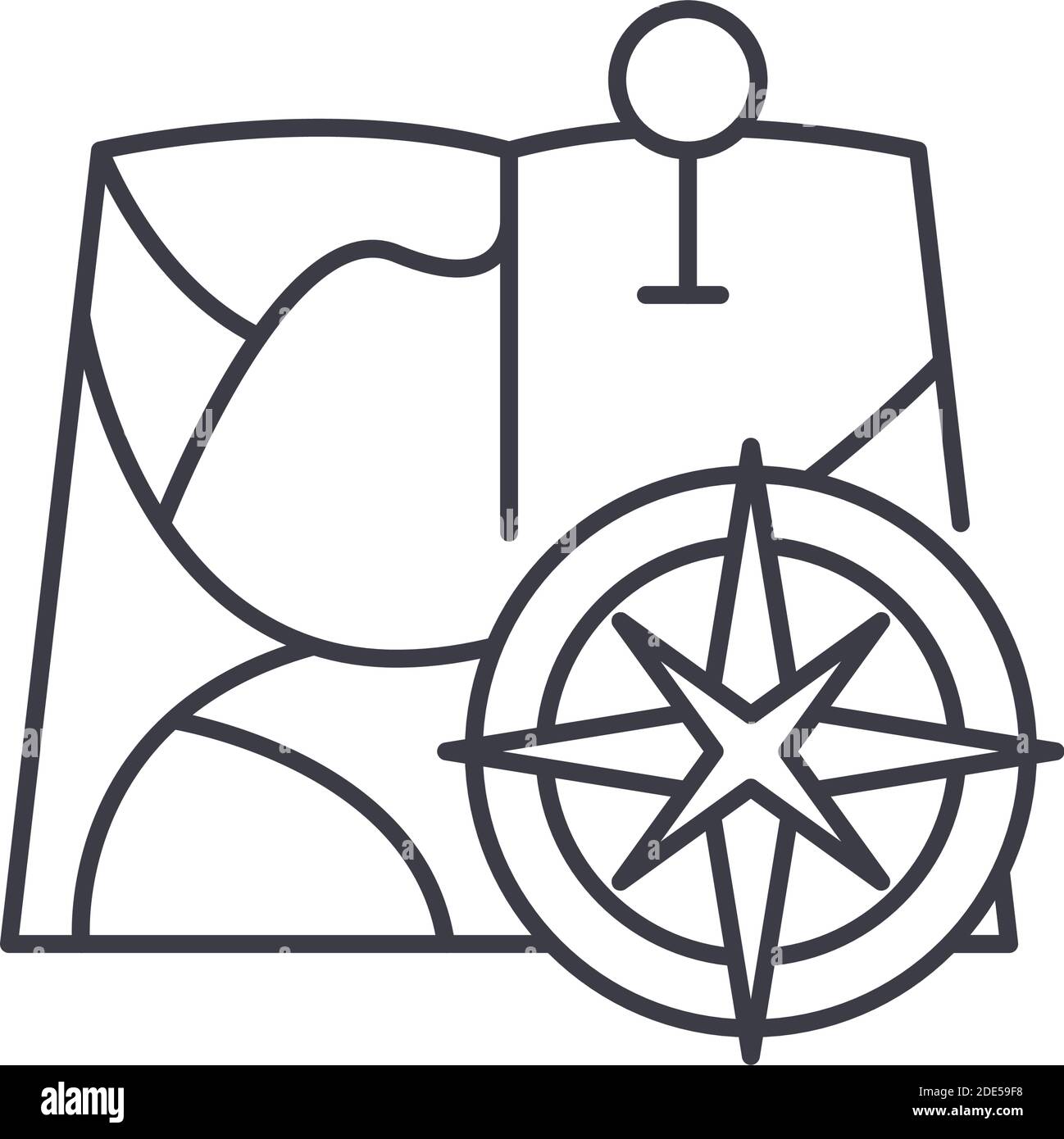 Geography science icon, linear isolated illustration, thin line vector ...