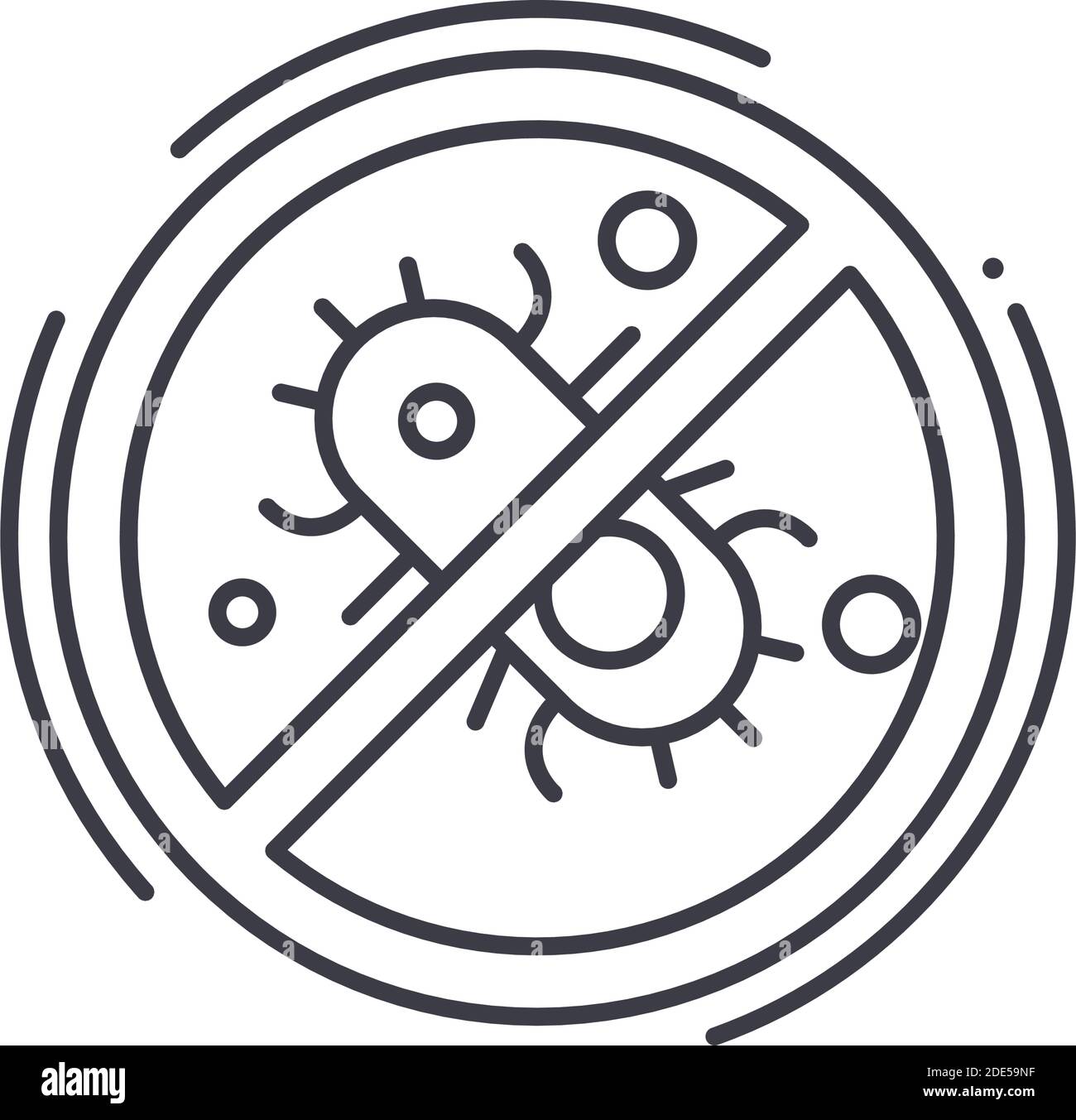 Germ icon, linear isolated illustration, thin line vector, web design ...