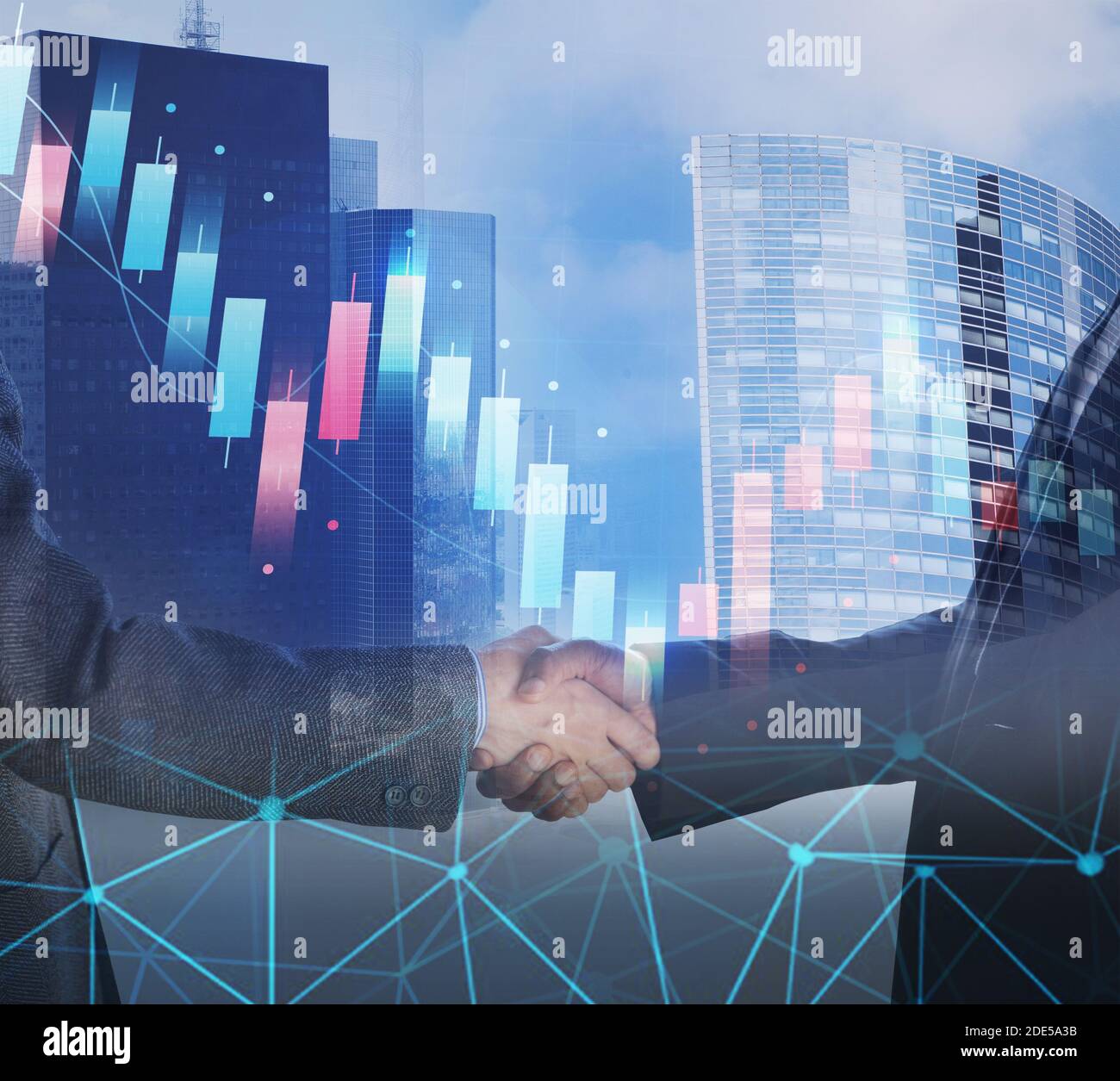 Business people shaking hands cityscape hi-res stock photography and ...